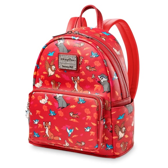 Loungefly | Bags | Loungefly Disney Red Backpack With Forest Animals ...